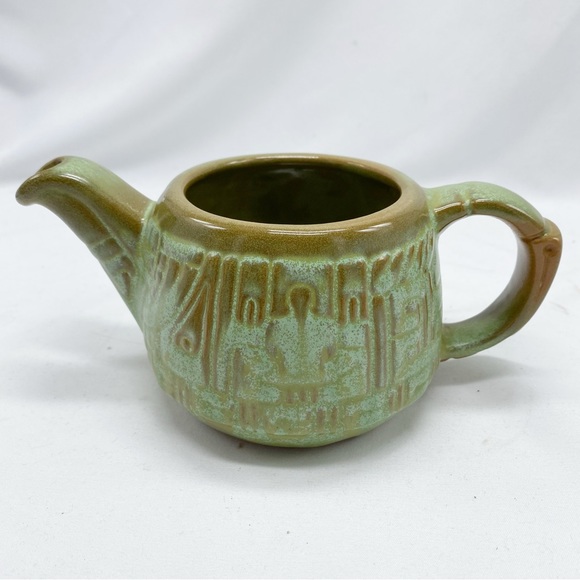 Frankoma | Accents | Vintage Frankoma Green Tea Pot Mayan Aztec Art 7j ...